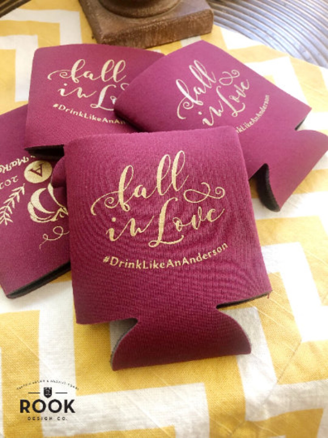 Pumpkin Wedding Can Coolers, Fall in Love, Fall in Love Wedding Favor ...
