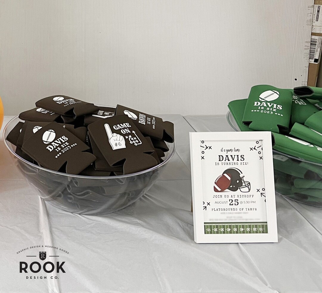 Custom Football Party Can Coolers: Kid Birthday, Tailgate Favors - Etsy