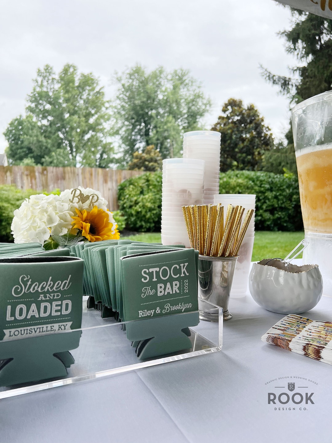 Custom 'stock the Bar' Can Coolers: Engagement Party Favors - Etsy