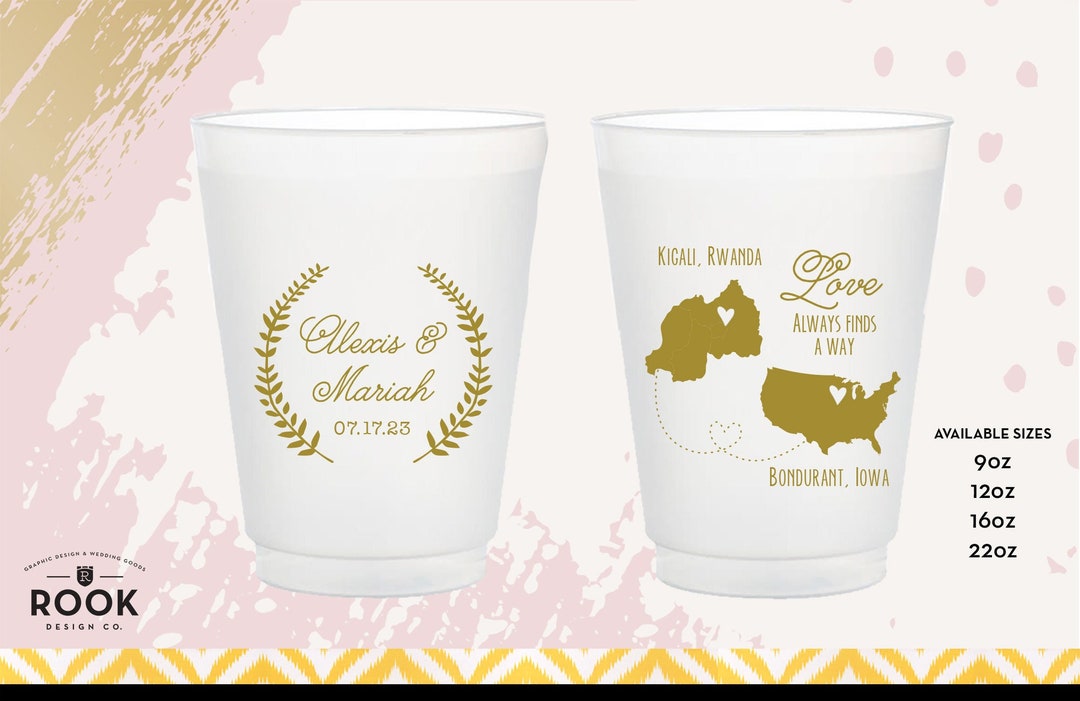 Love Finds a Way Plastic Cups, Wedding Party, Frosted Party Cups, Love ...