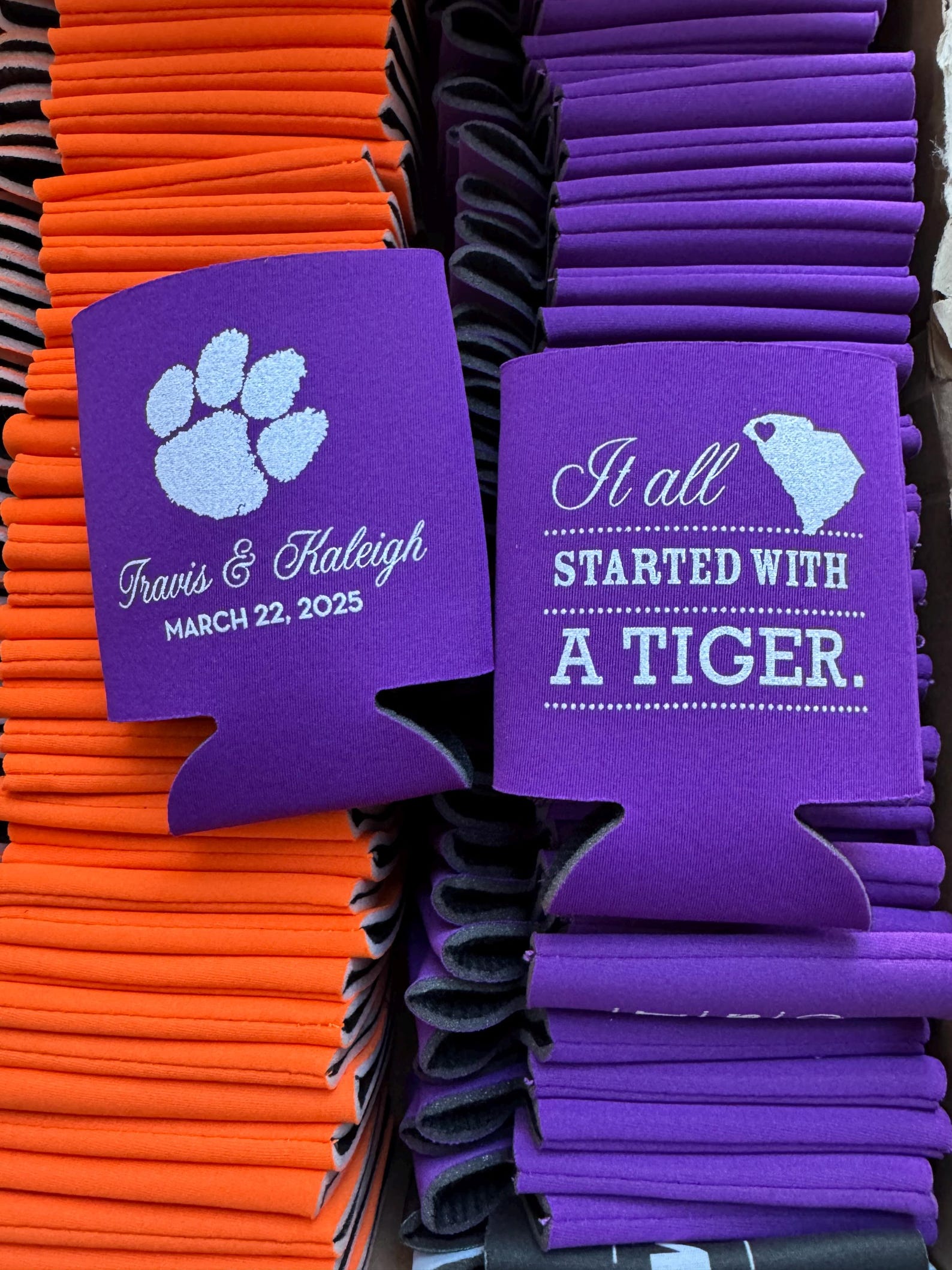 Tiger Paw Wedding Can Coolers: College Theme Party Favors - Etsy