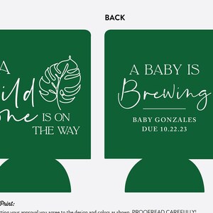 Monstera Leaf Can Coolers: Wild One Baby Shower Favors - Etsy