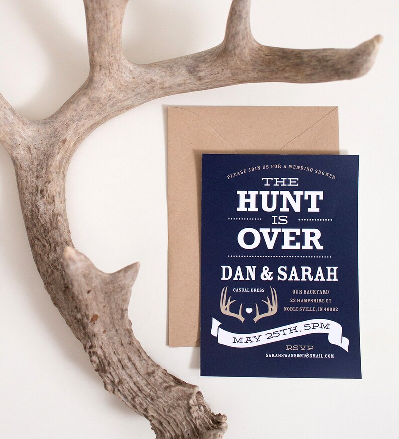 The Hunt is Over Wedding Shower Invitation Backyard Wedding - Etsy