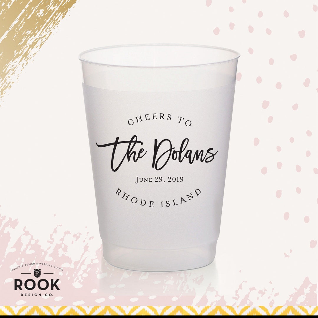 Classy Last Name Wedding Cups, Custom Shatterproof Plastic Cup, Custom ...