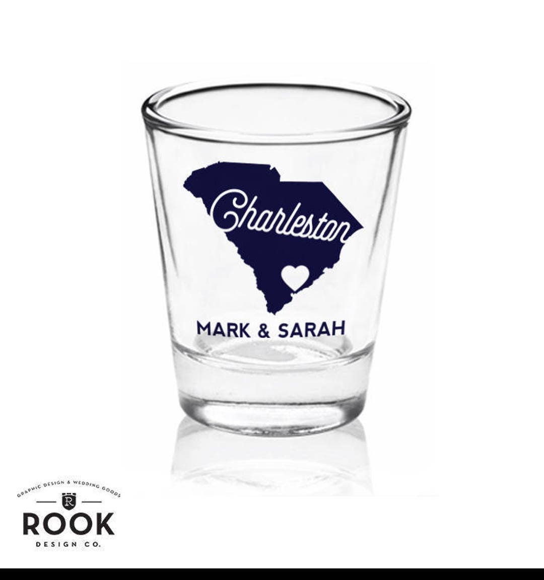 State Outline Shot Glass, Charleston Shot Glass, Wedding Shot Glass ...