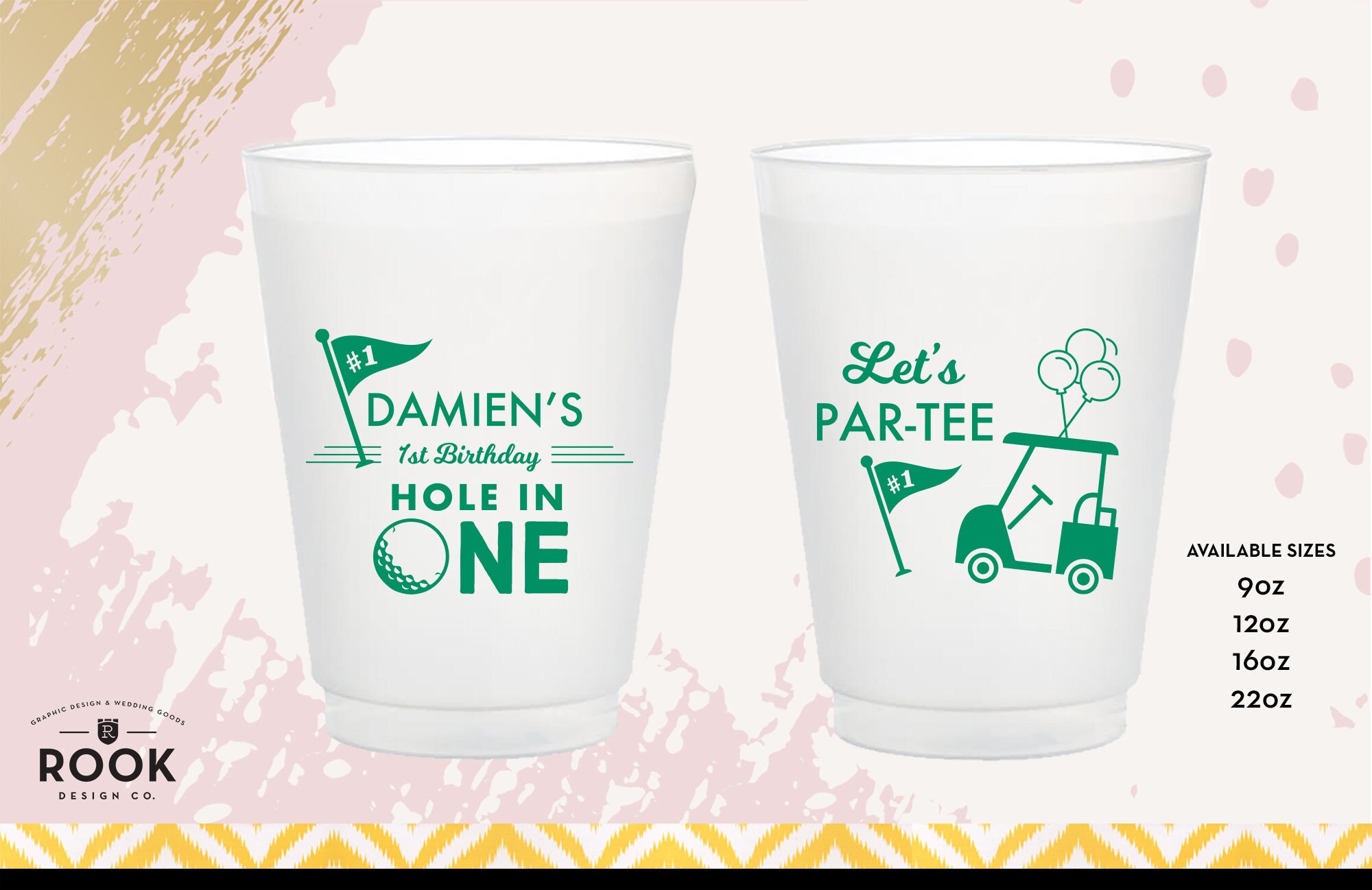 Golf Birthday Party Cups: Hole in One Theme, Custom Favors - Etsy