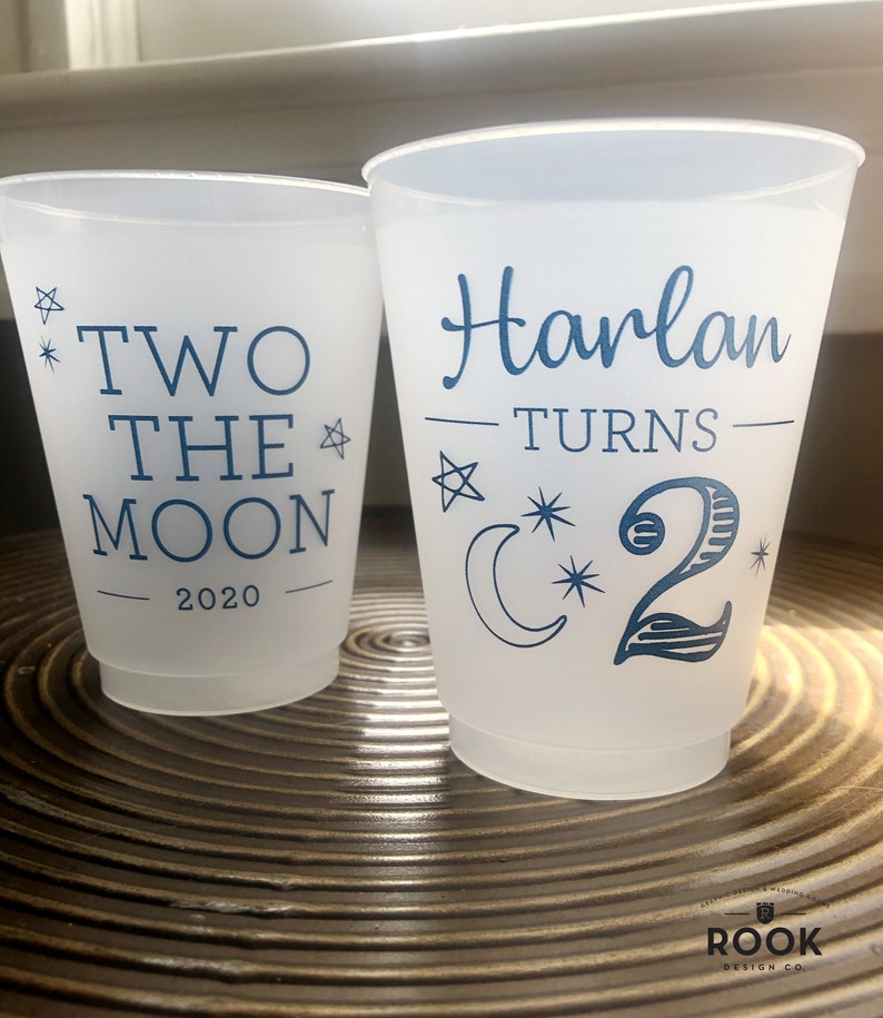 Two the Moon Birthday Party Cups: Custom Frosted Cups - Etsy