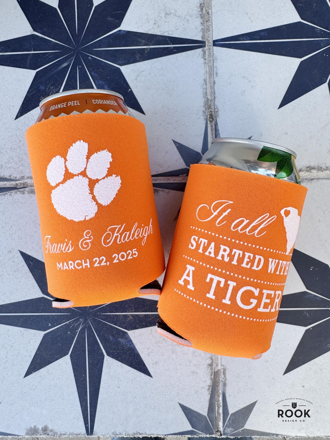 Tiger Paw Wedding Can Coolers: College Theme Party Favors - Etsy