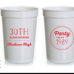 Party Like Its 1980s Reunion Cup, Class Reunion Keepsake, Reunion Cups ...
