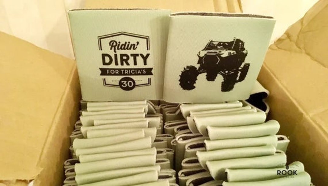 Ridin Dirty 30 Birthday Can Sleeves, 30th Bday Party Favor, ATV Can ...