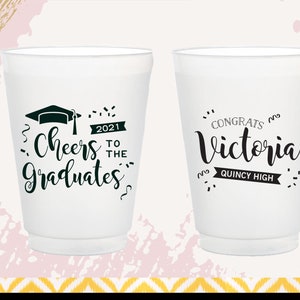 Cheers to the Graduate Cups, Graduation Party Cups, Grad Party Souvenir ...