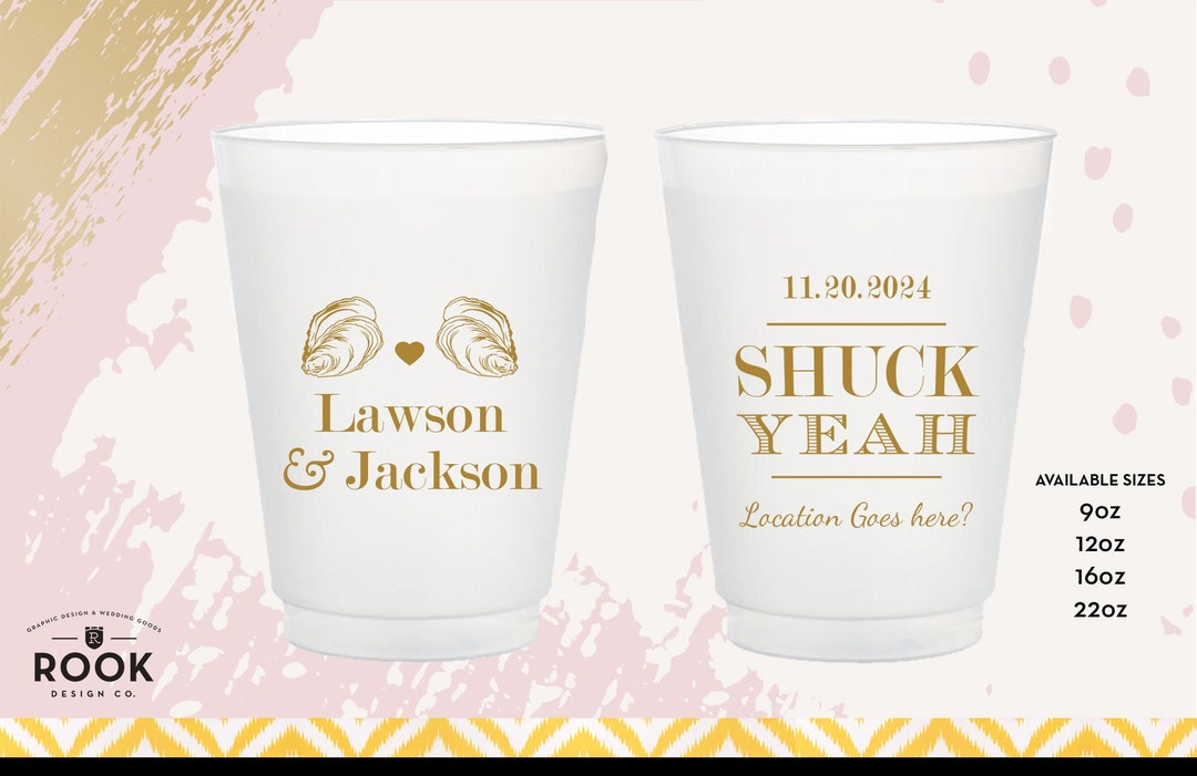 Shuck Yeah Plastic Cups, Funny Custom Party Cups, Nautical Wedding Cups ...