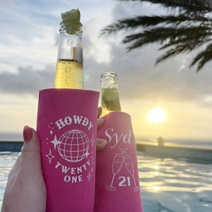 Birthday Disco Skinny Can Coolers, Disco Theme, Howdy 21, 21st Birthday ...