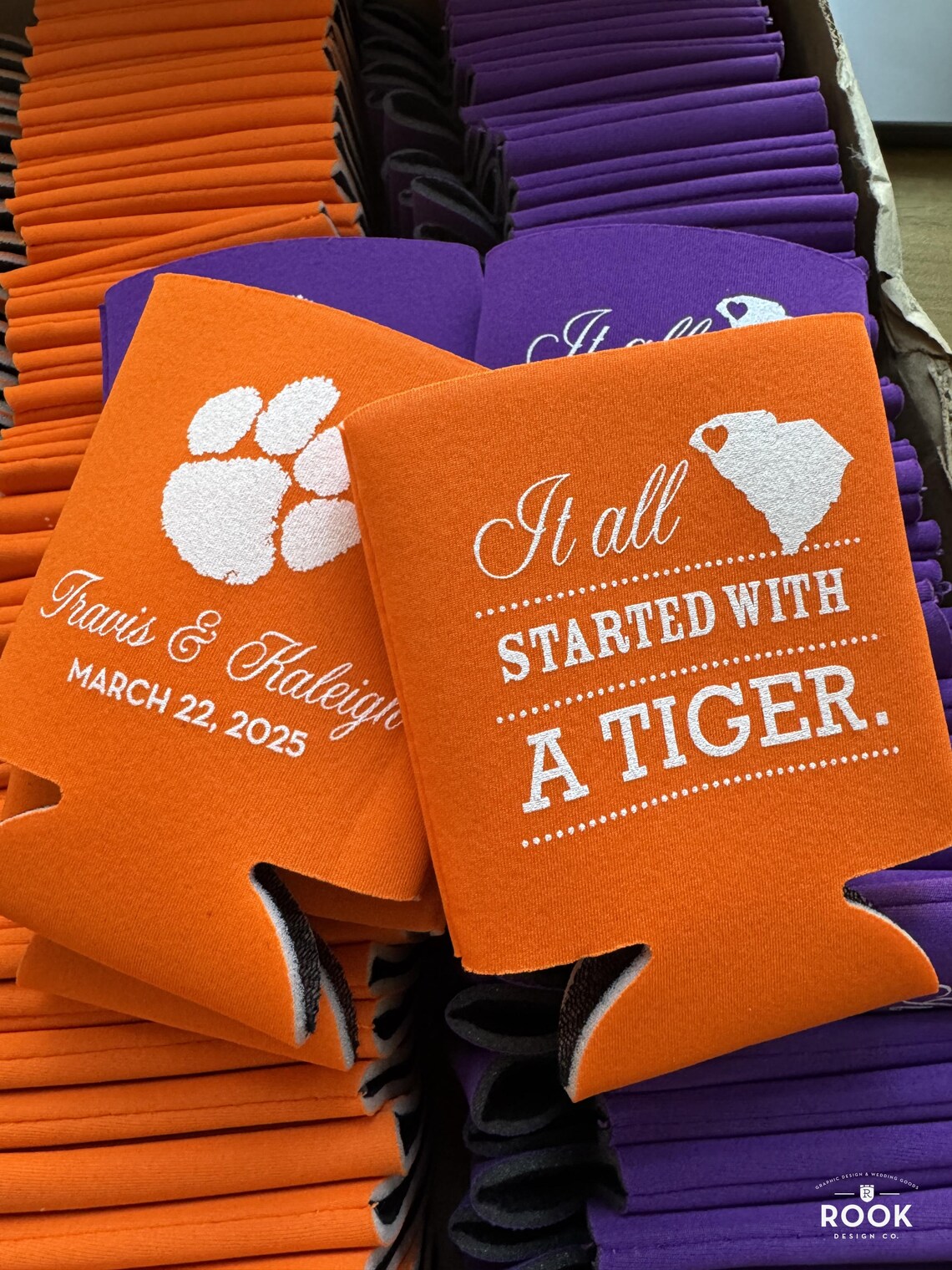 Tiger Paw Wedding Can Coolers: College Theme Party Favors - Etsy
