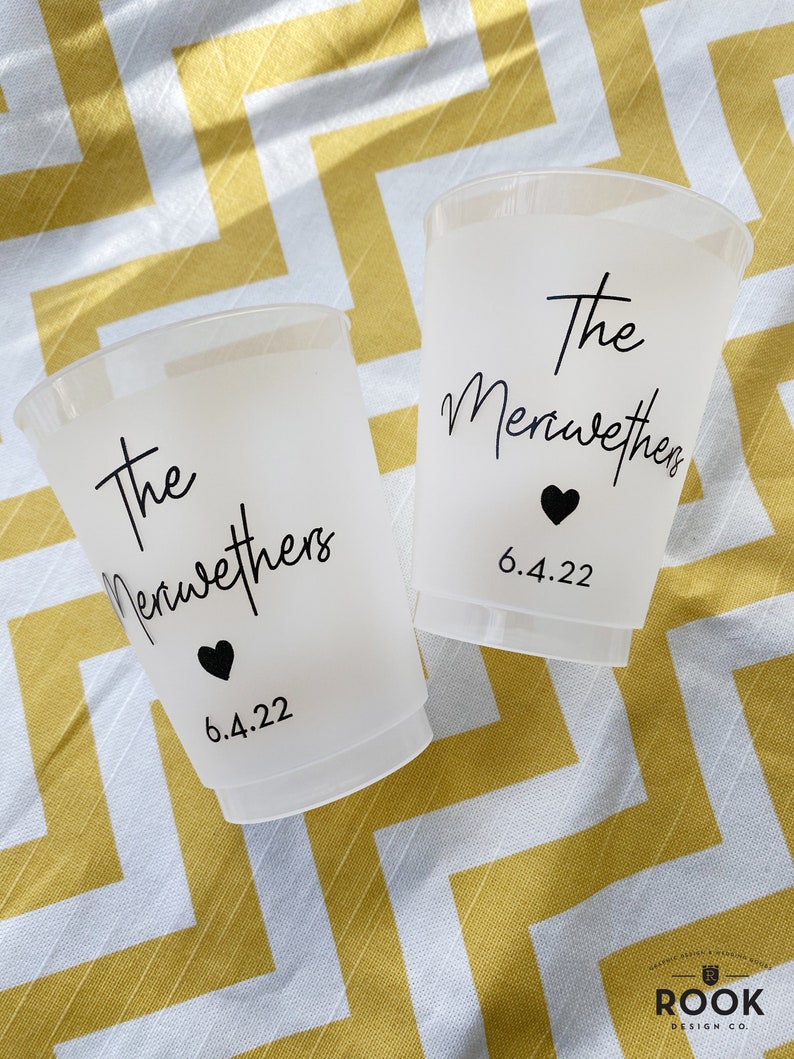 Personalized Wedding Cups: Styled Script Party Decor, 16 Oz - Etsy