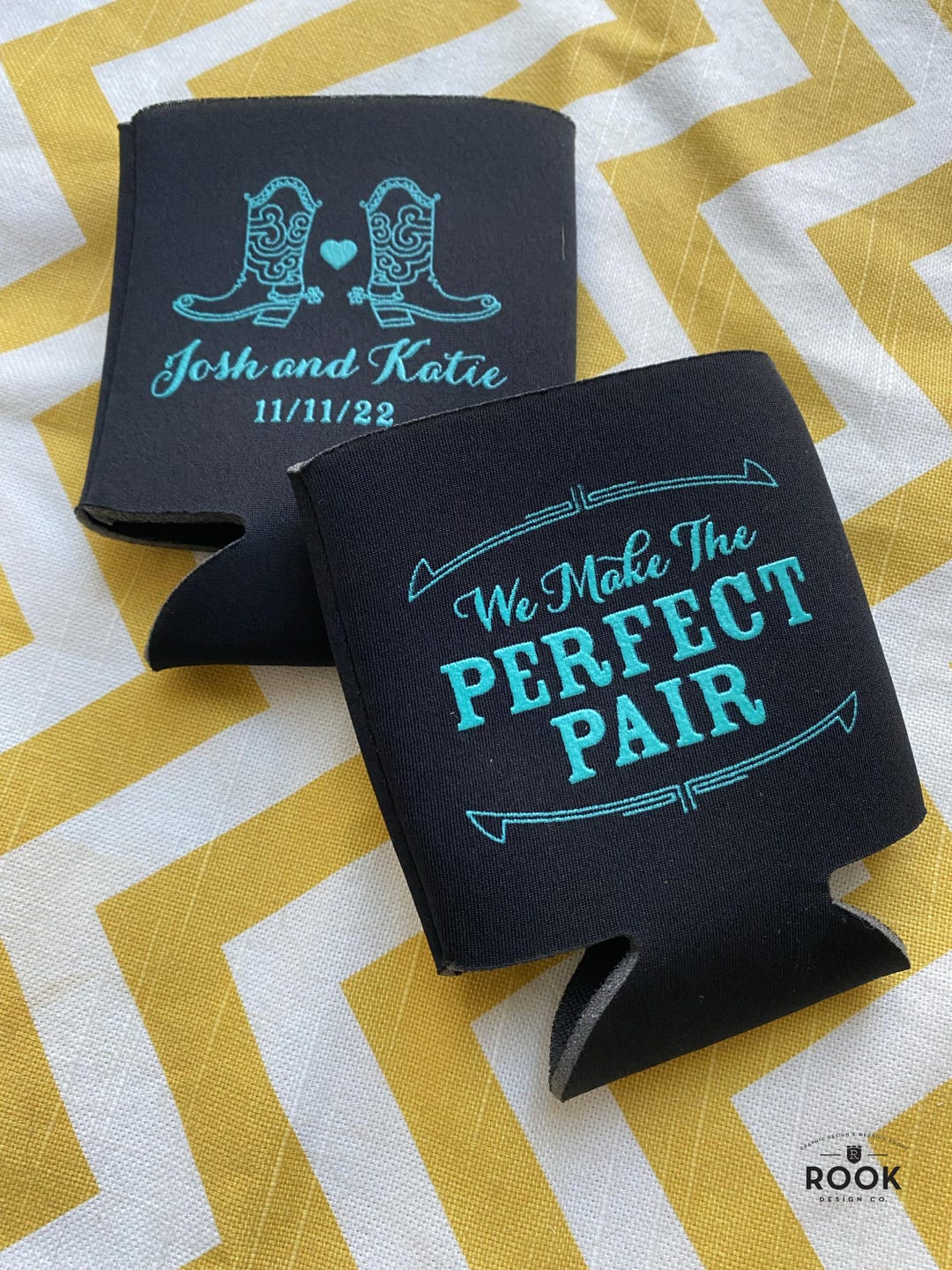 We Make the Perfect Pair Cowboy Boot Can Coolers, Country Wedding Favor ...