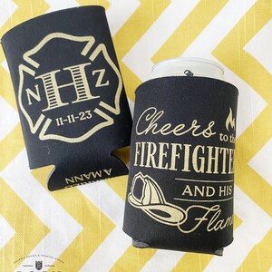 Personalized Firefighter Wedding Can Coolers: Maltese Cross Party ...