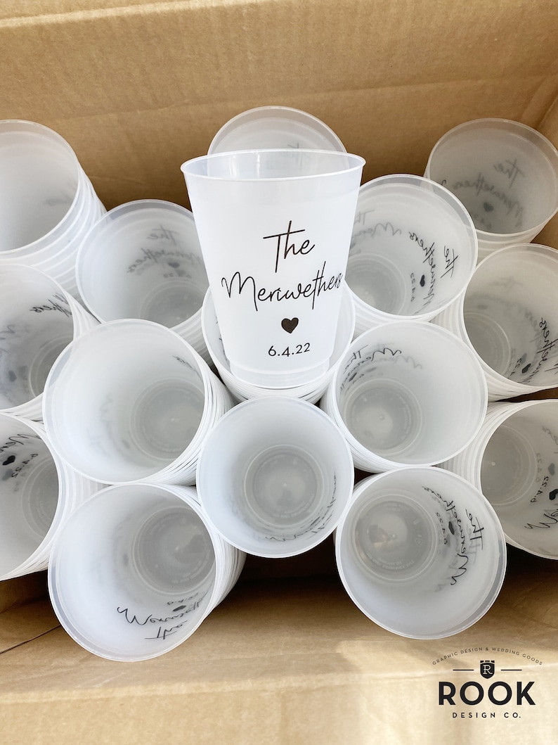 Personalized Wedding Cups: Styled Script Party Decor, 16 Oz - Etsy