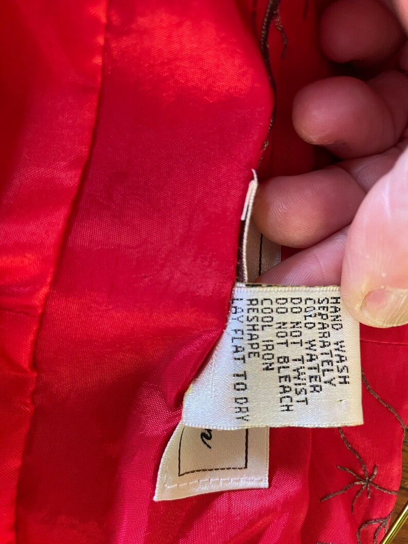 Vintage Red Chinese Embroidered Jacket Hip Length, Frog Closures ...