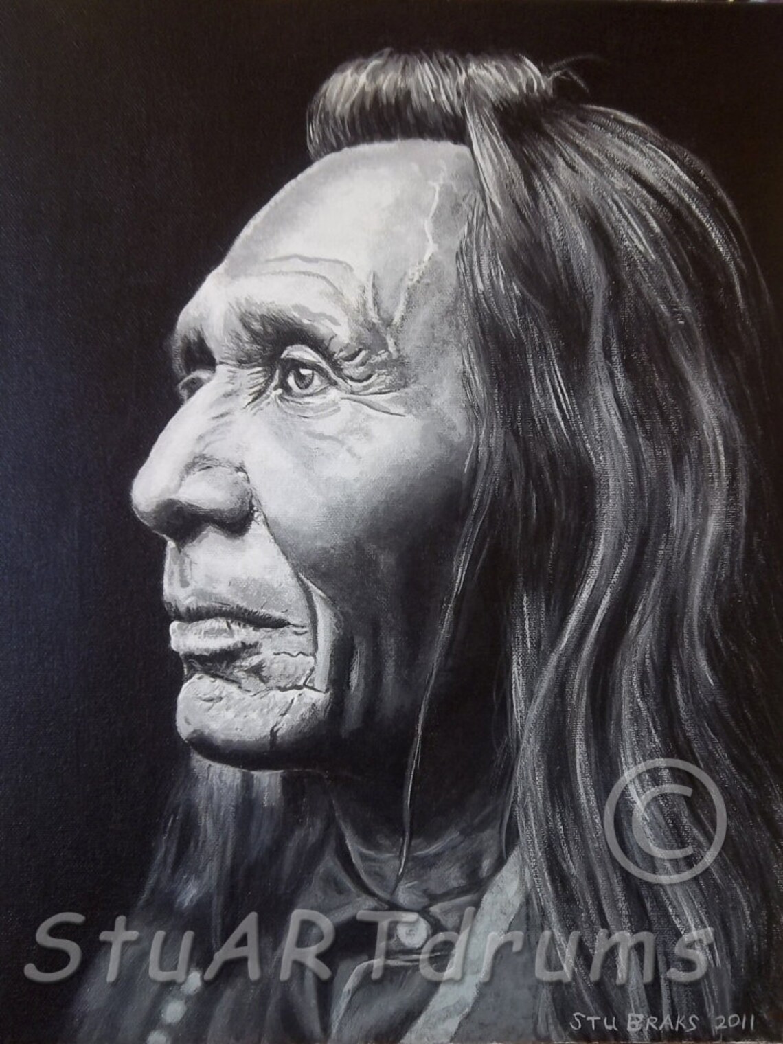 Acrylic Painting Fine Art Giclee Print, Matted, NEZ PERCE INDIAN - Etsy