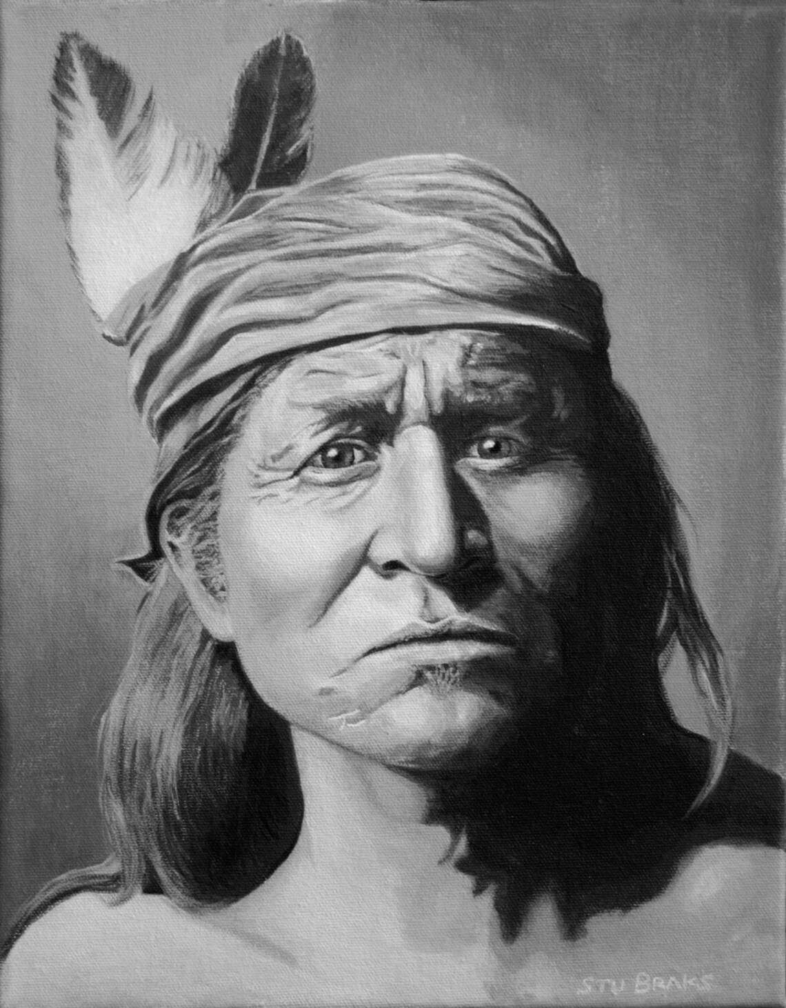 Original Canvas Painting APACHE WARRIOR 14 X 11 Inches - Etsy