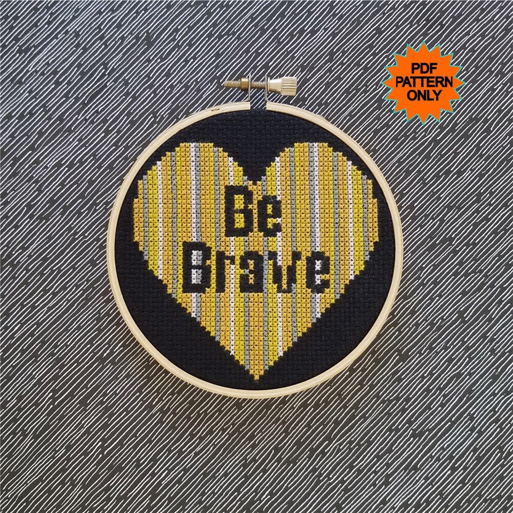PATTERN Be Brave Cross Stitch Pattern PDF Download Counted - Etsy