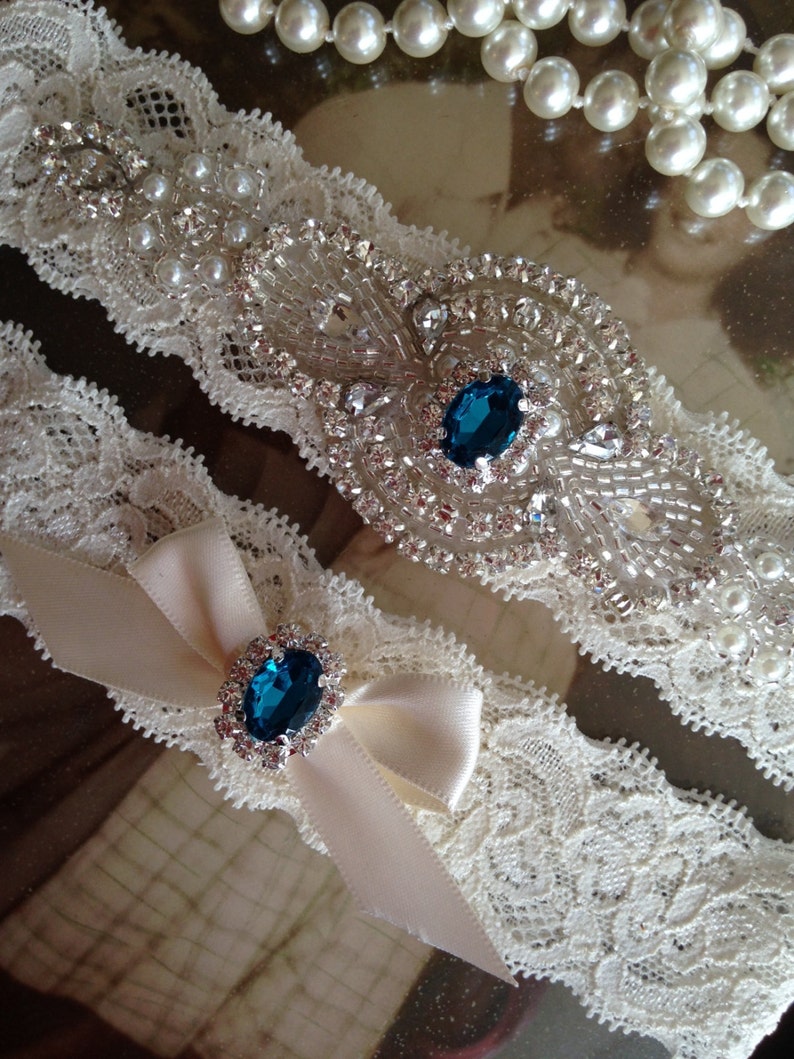 Ivory Wedding Garter Set, No Slip Grip Garter Toss Keepsake; Antique ...