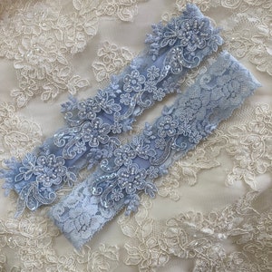 Light Blue Wedding Garter Set, No Slip Grip Garter Toss Keepsake ...