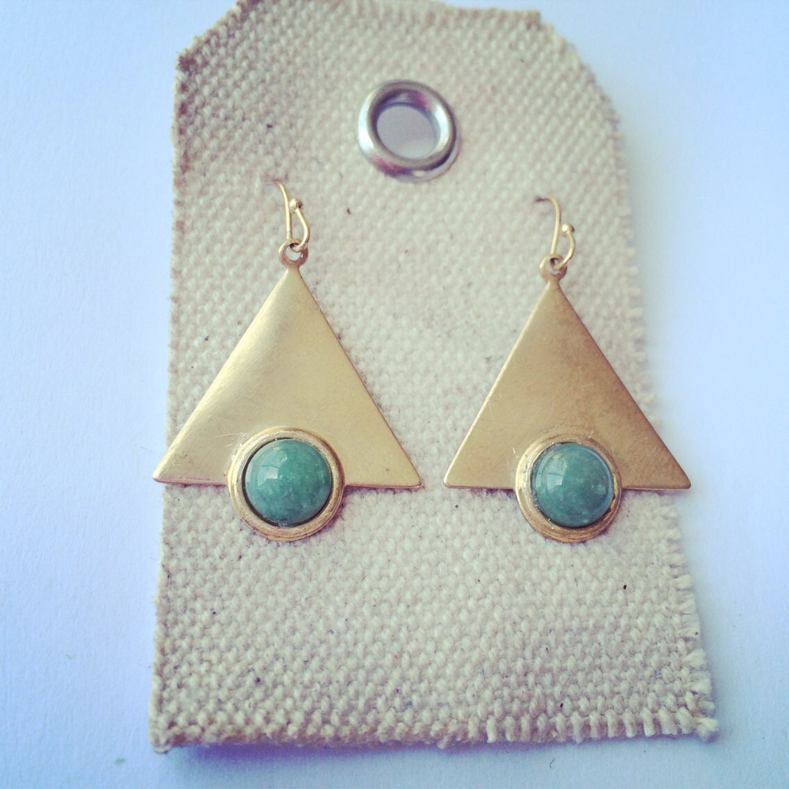 Geometric Gold Triangle- Gold Triangle Earrings- Geometric Jewelry ...