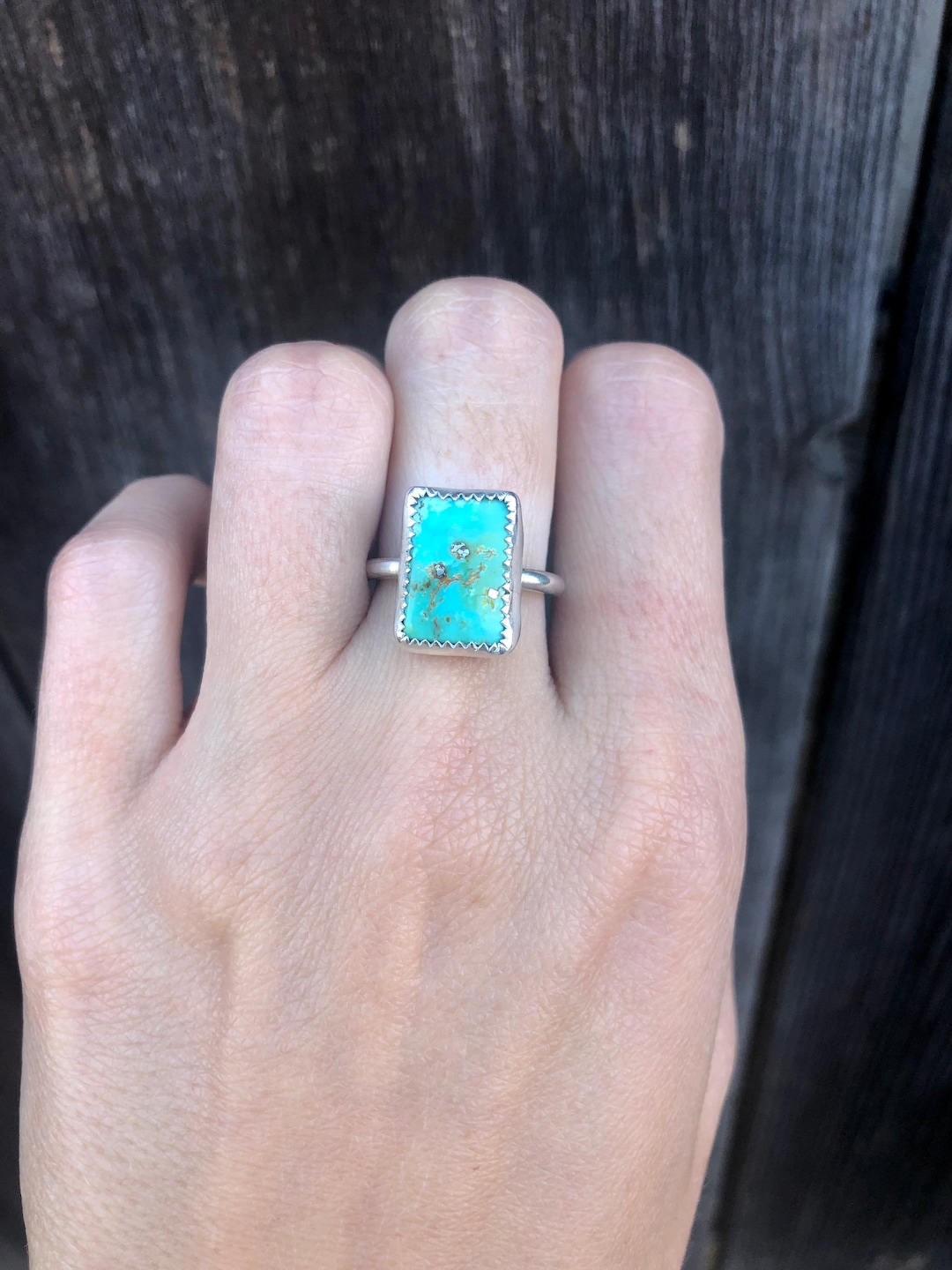 Rectangle Turquoise Ring - Etsy