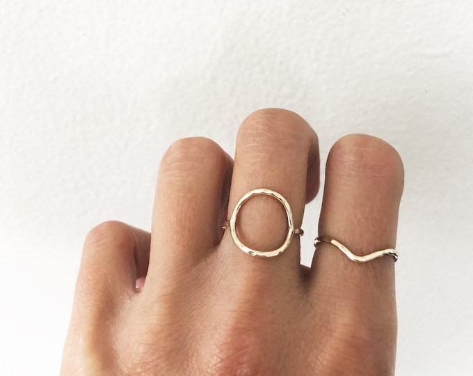 Solid Sterling Silver Empty Circle Ring, Infinity Ring, Silver Simple ...