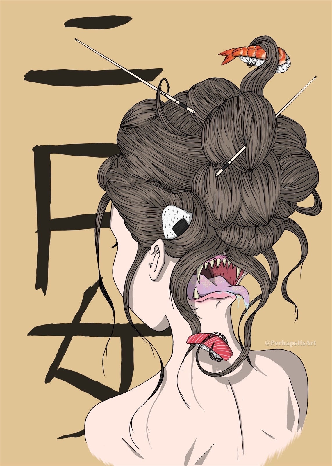 Futakuchi Onna Yokai Etsy