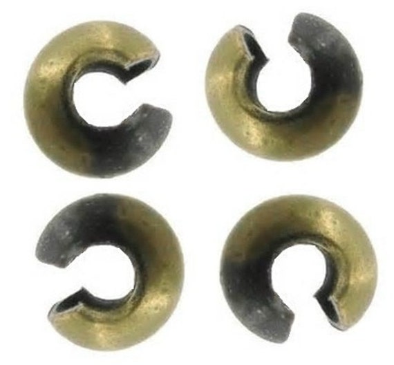 Findings Craft Supplies & Tools 4mm Platinum Colored Brass Crimp Covers ...