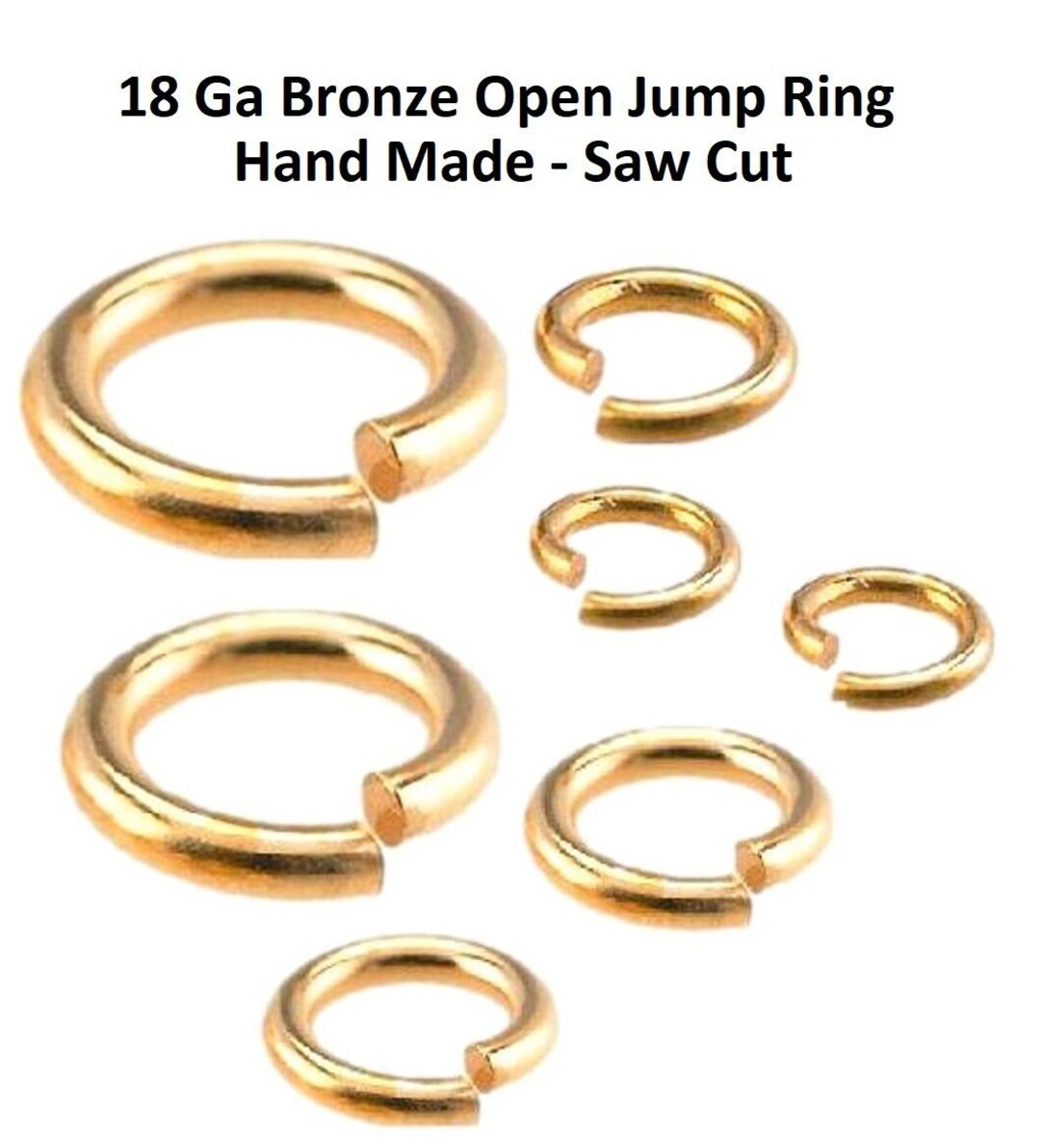 18 Ga Bronze Round Open Jump Ring Saw Cut (pack of 1 Oz) Choose Size ...