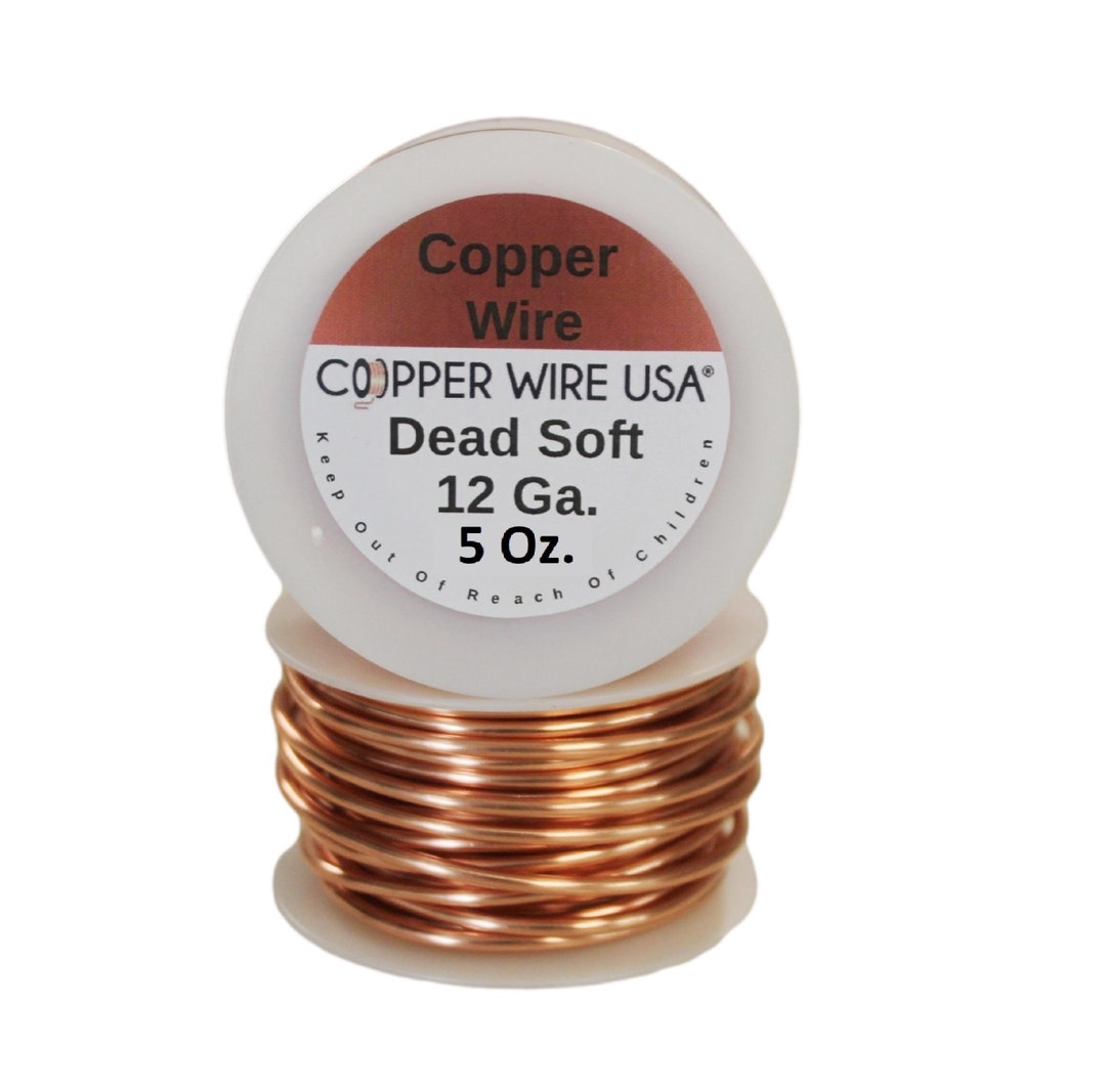 Copper Wire 12 Ga 5 OZ. 18 Ft. DEAD SOFT Bright Copper on Spool - Etsy