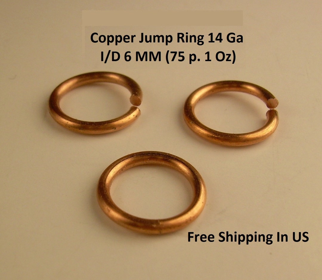 Solid Copper Jump Ring 14ga Wire Inside Diameter 6mm 75pcs. 1 - Etsy