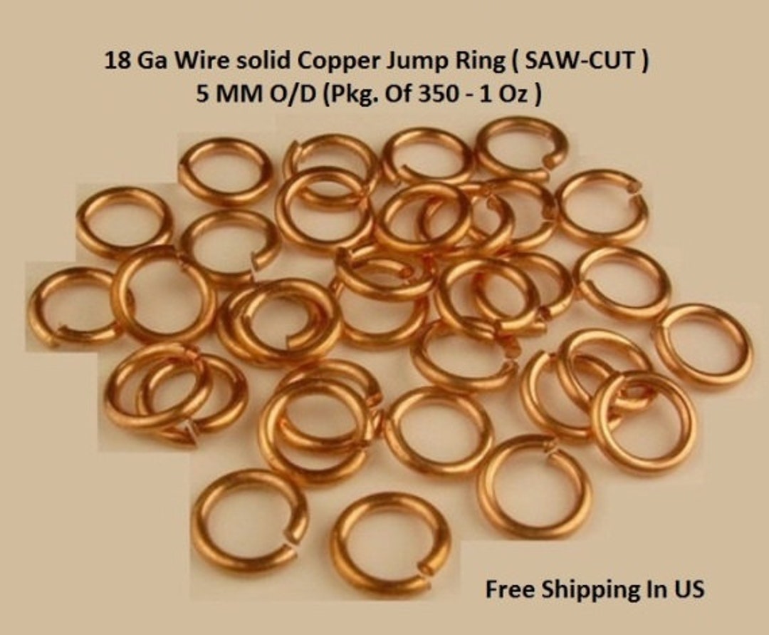 Genuine Solid Copper Jump Ring 18ga Wire 5mm 350 Pcs. 1 Oz Saw Cut ...