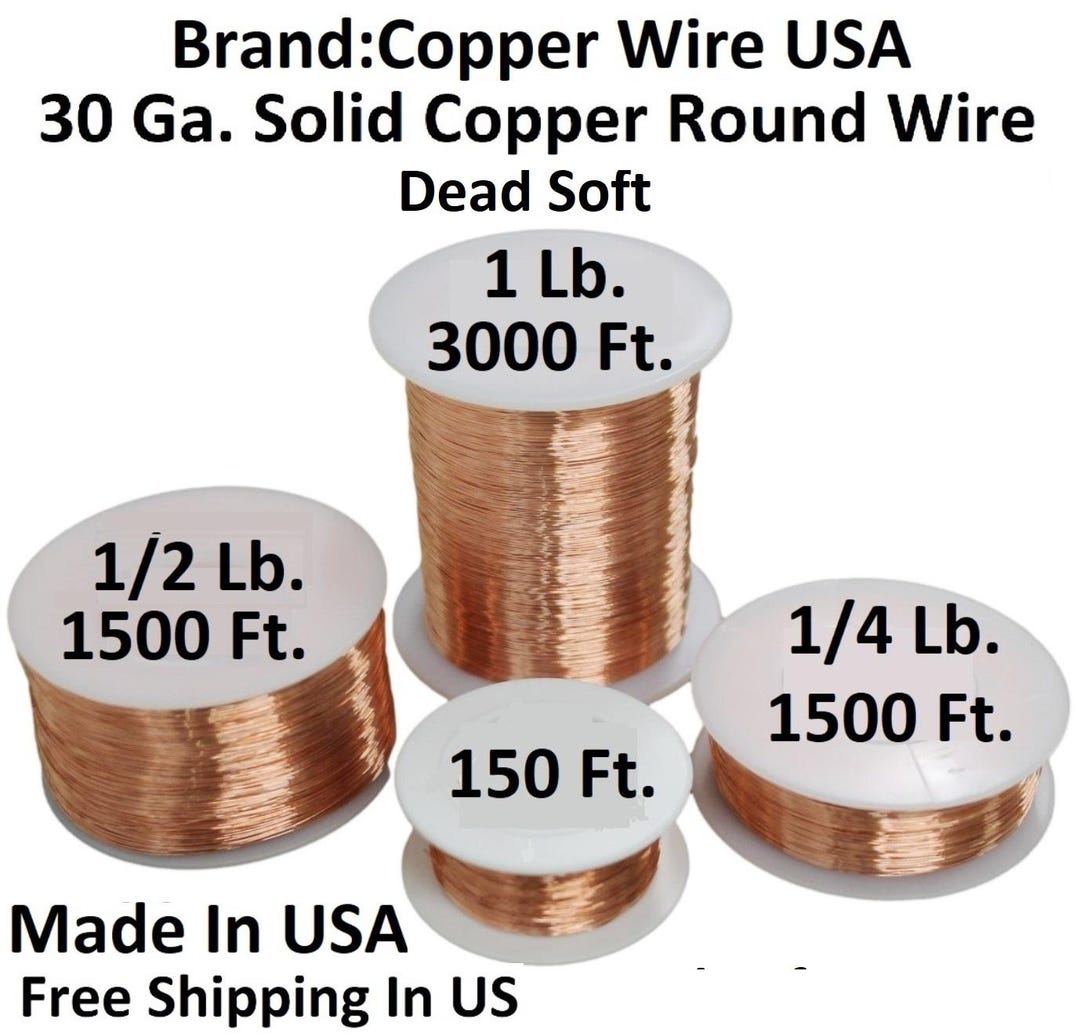 30 Ga. Copper Round Wire (dead Soft ) Jewelry Making / Choose Length - Etsy
