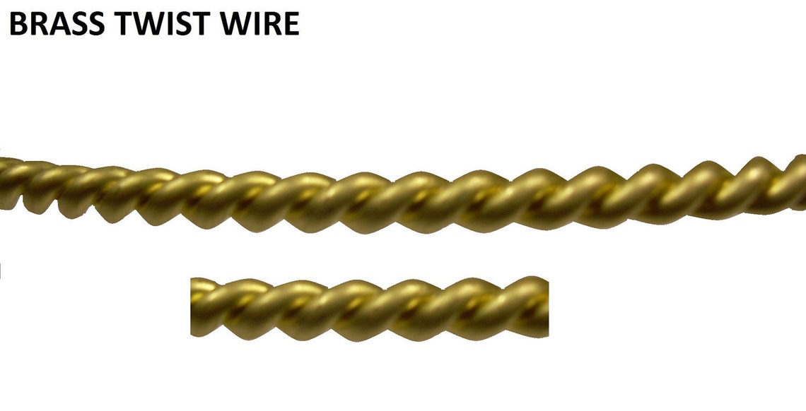 14ga 5ft. Solid Brass Twisted Fancy Wire Made in USA RAW - Etsy