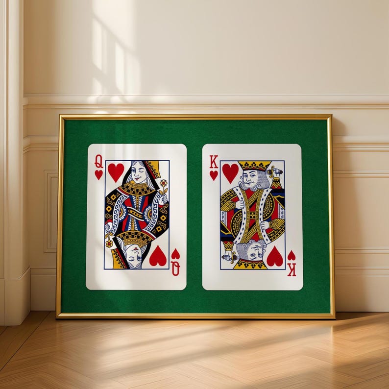 King & Queen of Hearts Playing Card (digital Download) Wall Art ...