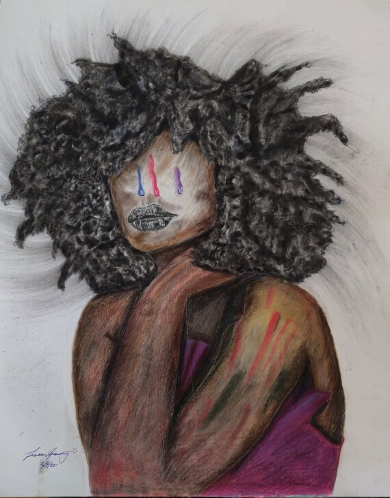 Empress Afro Art ORIGINAL ARTWORK - Etsy