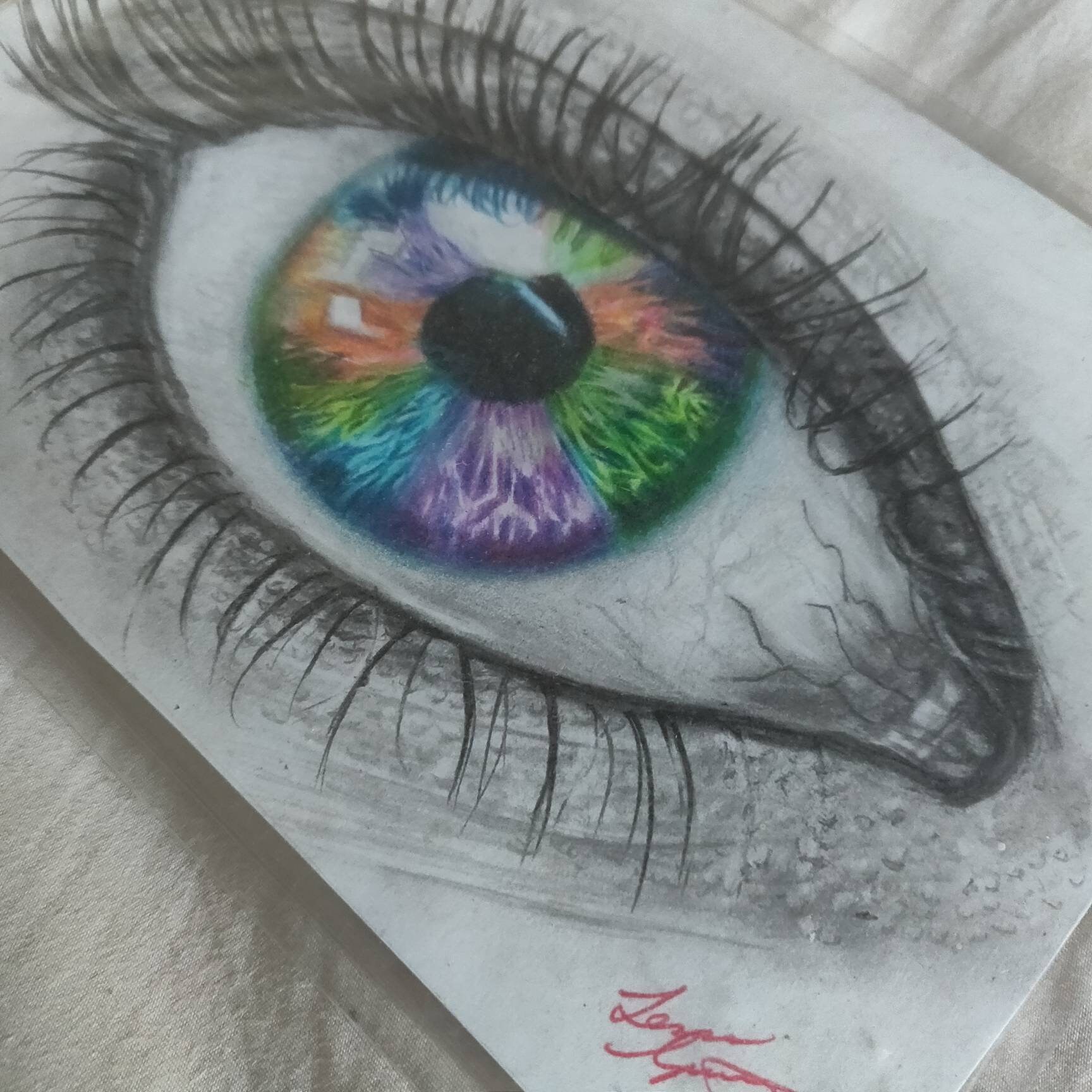 Rainbow Colored Eye Drawing