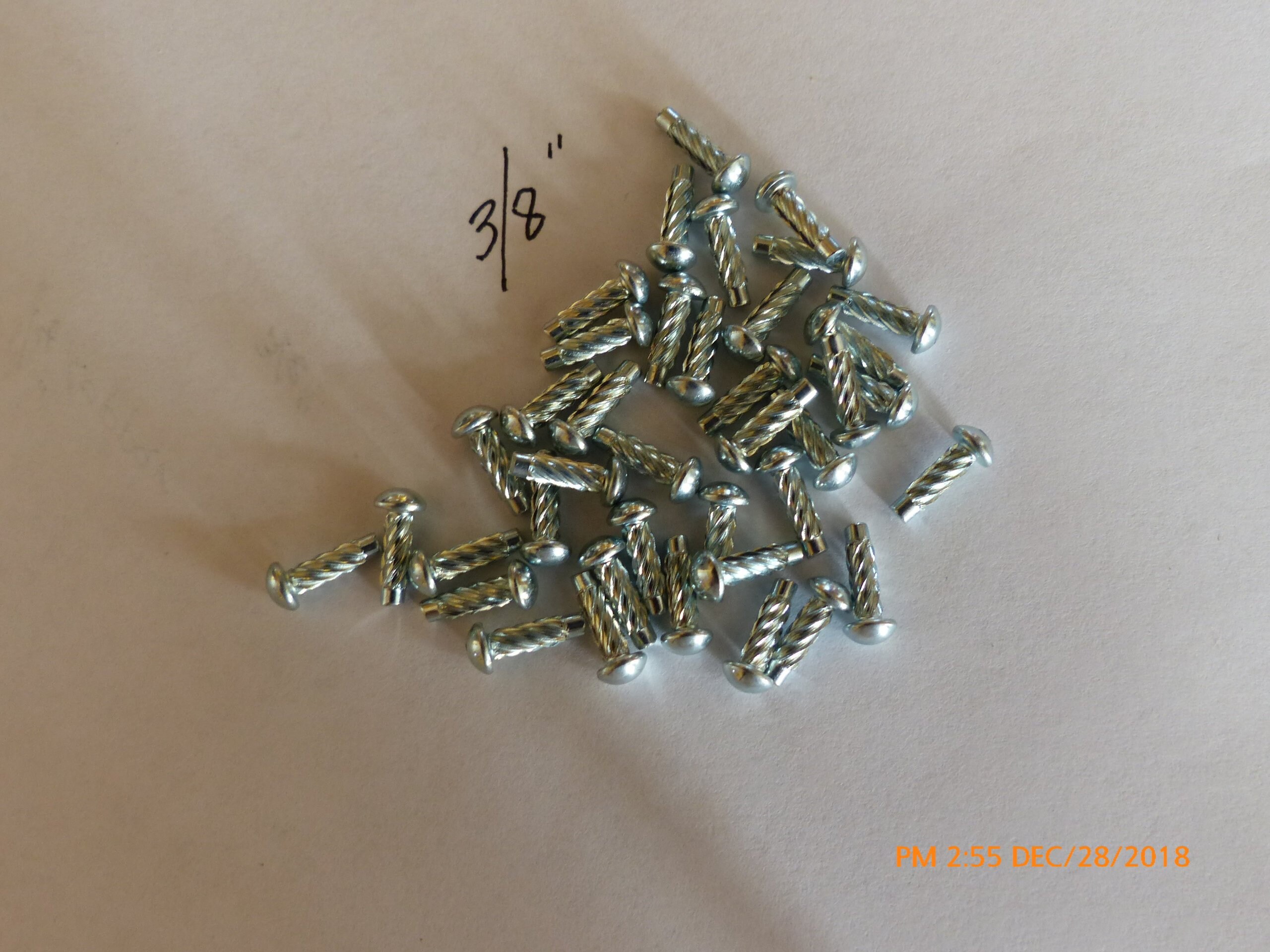 100 Rivet 4 3 8 Spiral U drive Cadmium Steel Rivets Zinc Finish FREE SHIPPING MG 133 Etsy Canada
