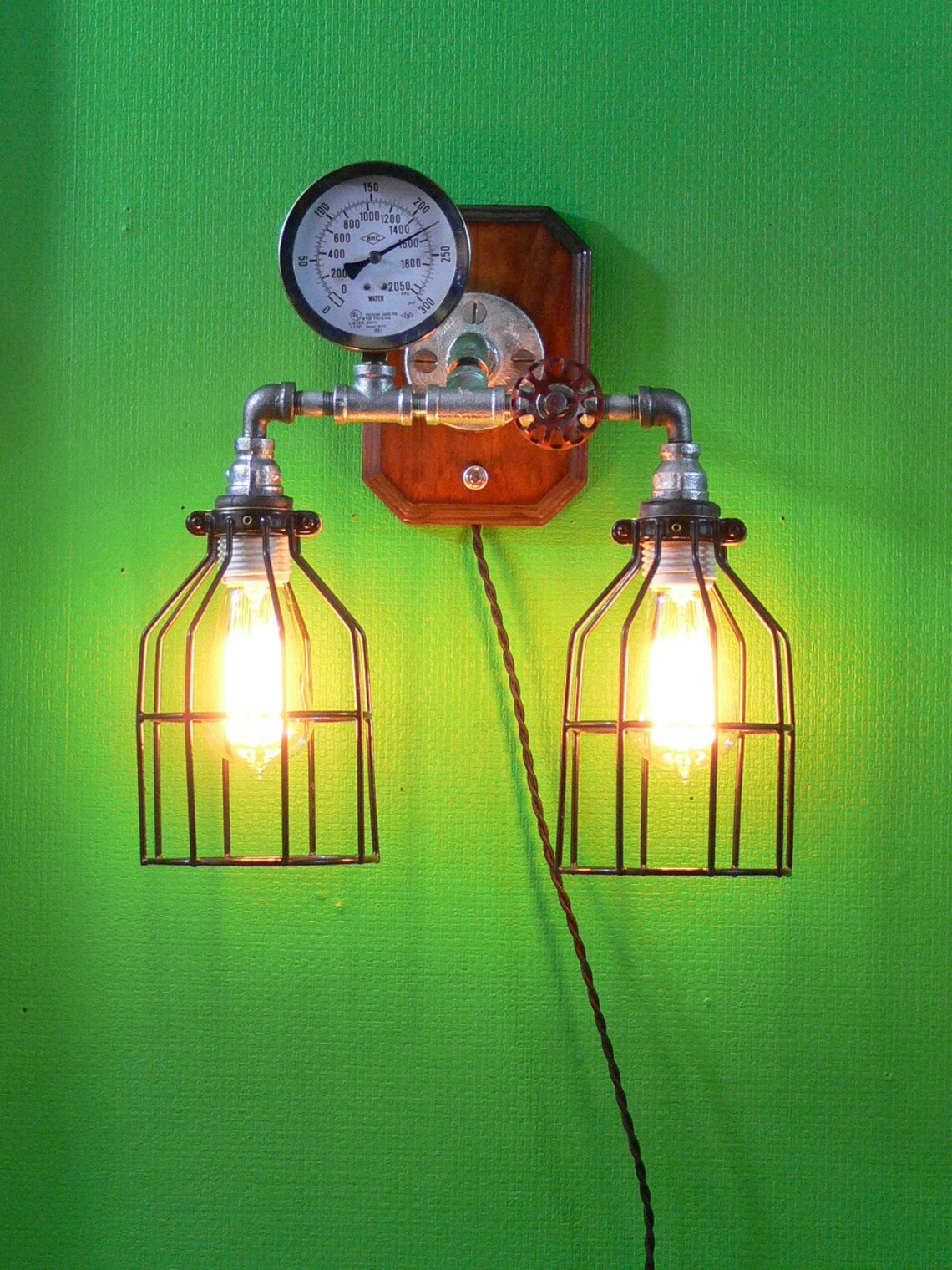 Steampunk'd Wall Sconce, Lighting, Industrial Art, Mastergreig, Gauge ...