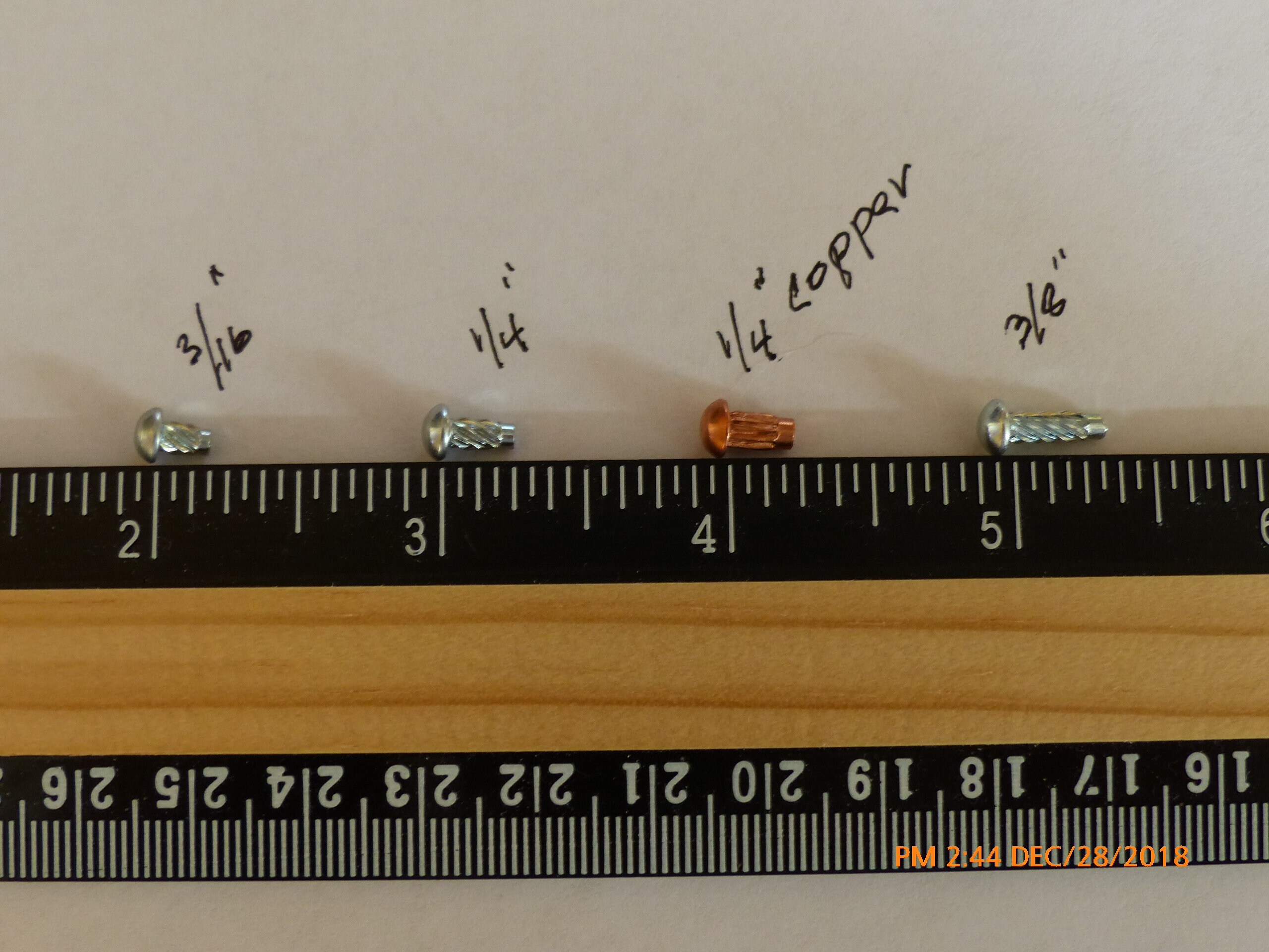 100 - Rivet - #4 - 3/16" - Spiral U-drive Cadmium Rivets - Steel Rivet ...