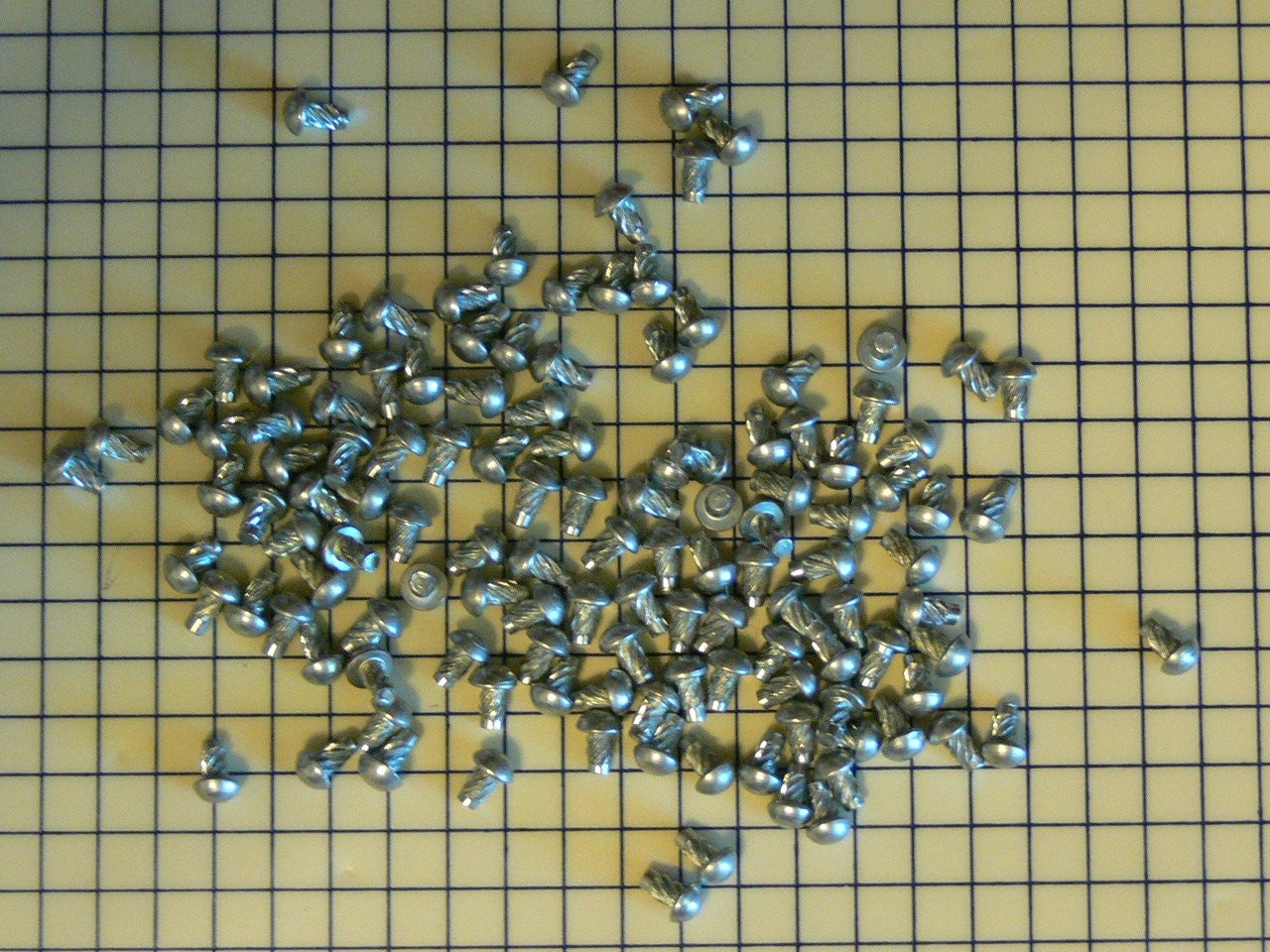 100 - Rivet - #4 - 3/16" - Spiral U-drive Cadmium Rivets - Steel Rivet ...