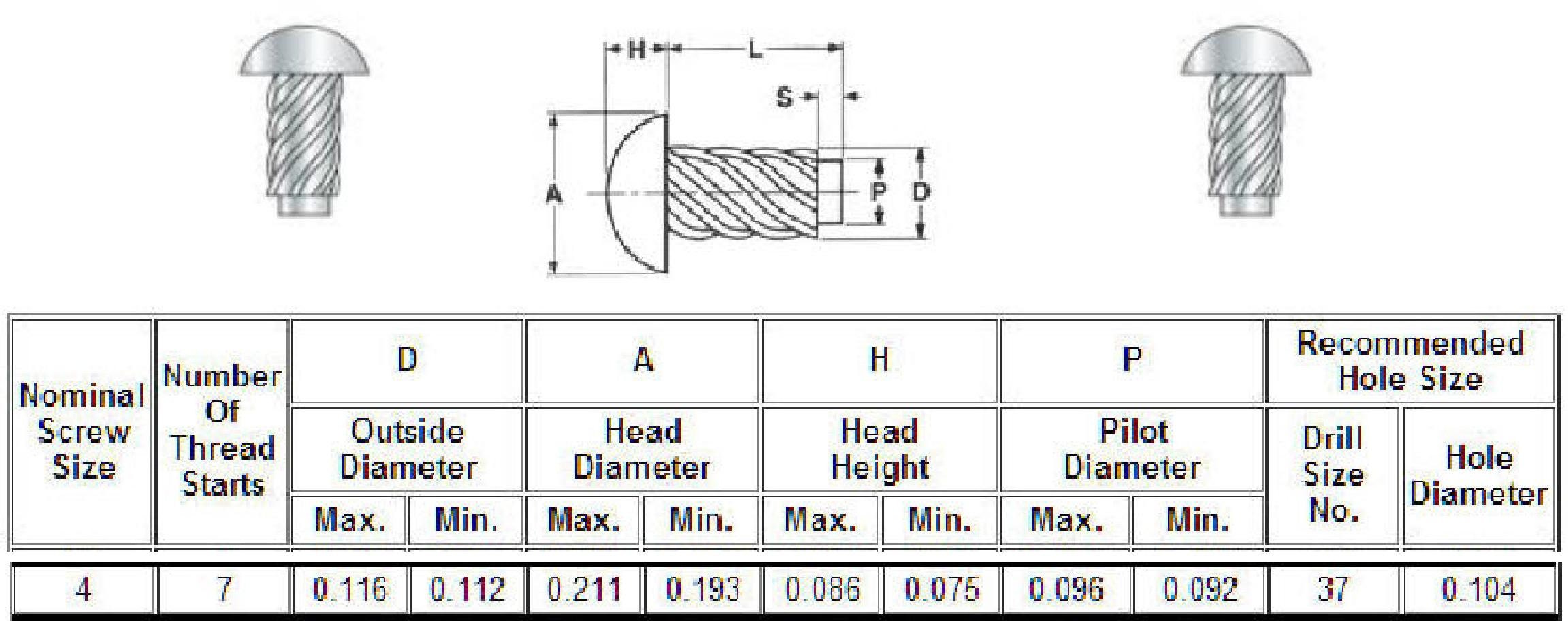 500 - Rivet - #4 - 1/4" - Spiral U-drive Cadmium Rivets - Steel Rivet ...