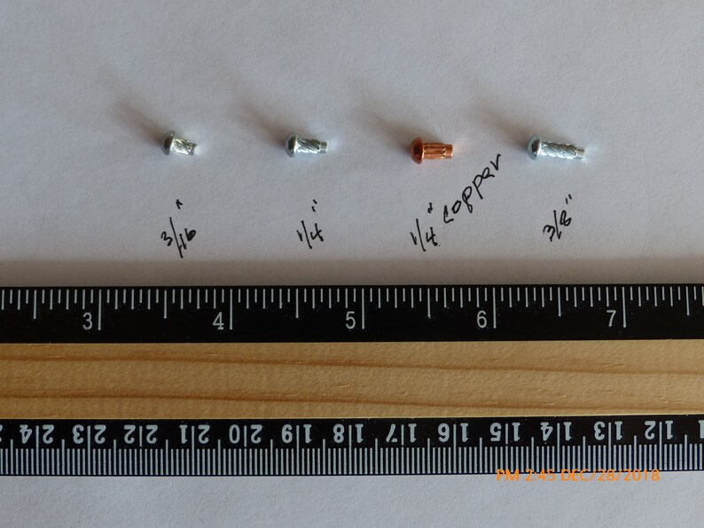 100 - Rivet - #4 - 3/16" - Spiral U-drive Cadmium Rivets - Steel Rivet ...