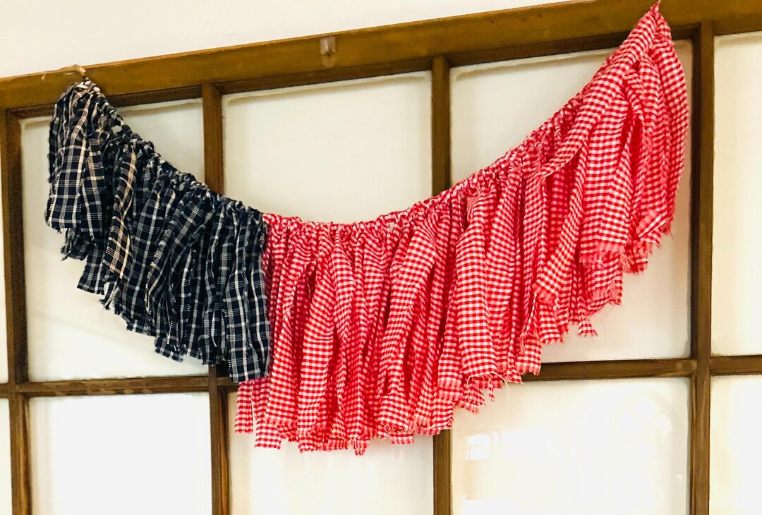 Patriotic Garland, American Flag Swag,american Flag Garland, Fabric ...