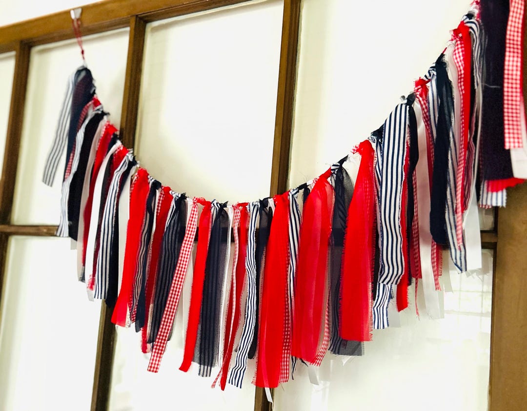 Patriotic Garland, American Flag Swag,american Flag Garland, Fabric ...